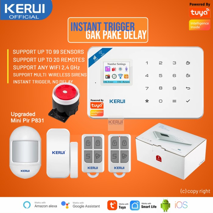 Jual Original Kerui W18 Wireless Gsm Wifi Alarm Rumah Aplikasi Android Ios | Shopee Indonesia