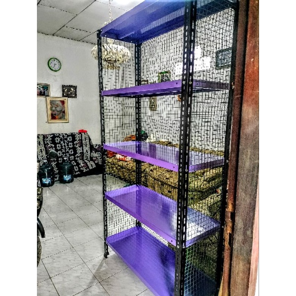 Jual Rak besi siku Jaring REAL TEBAL Uk.40x100x200 5 Susun | Shopee ...