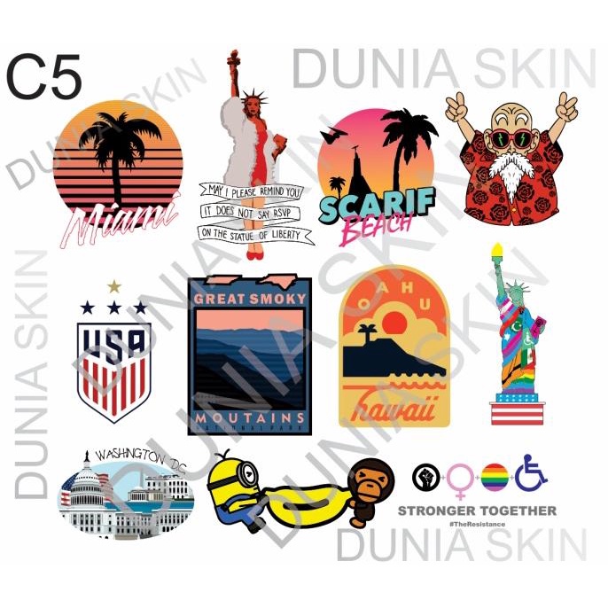Jual Sticker Rimowa / Travel Label Deisgn C5 - Famous Country Miami USA ...