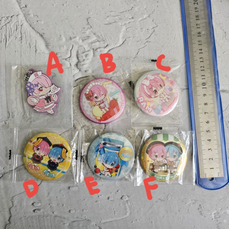 Jual official merch re zero ram rem pin rubber keychain | Shopee Indonesia