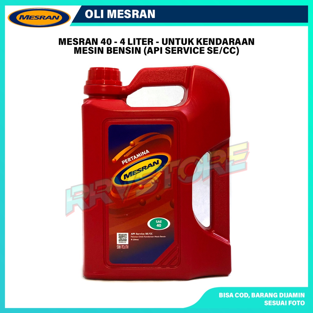 Jual Oli Pertamina Mesran 40 / B40 / SUPER isi 4 Liter SAE 40/20W-50 ...