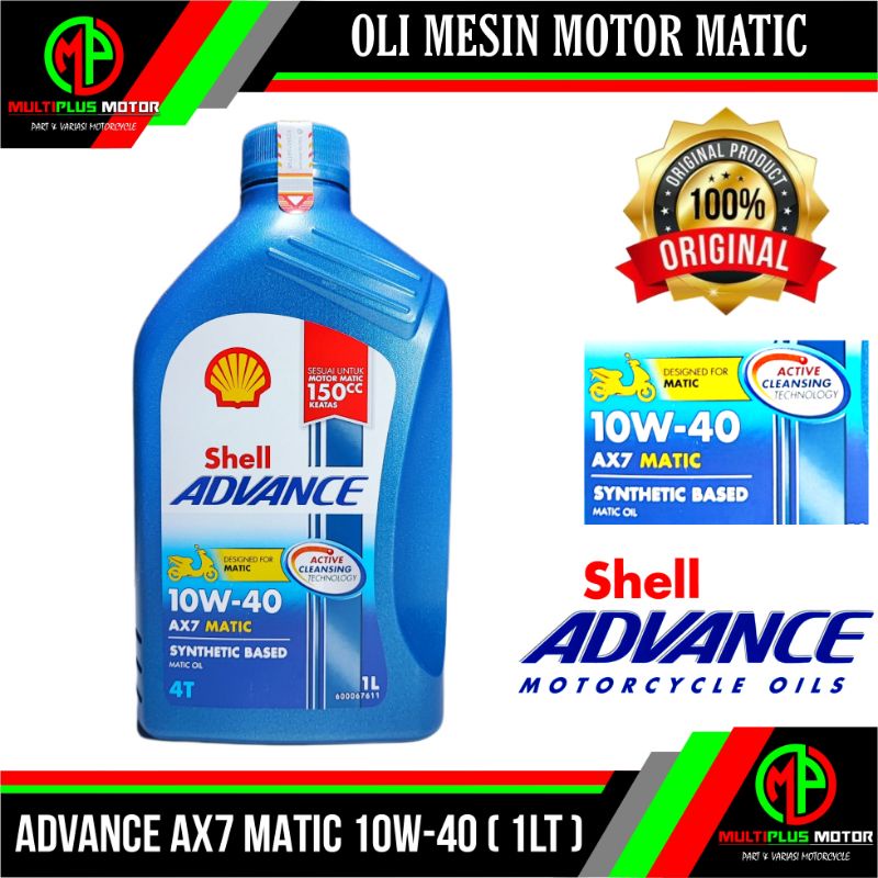 Jual Oli mesin MATIC Shell Advance AX7 Scooter matic 10W-40 (1L ...