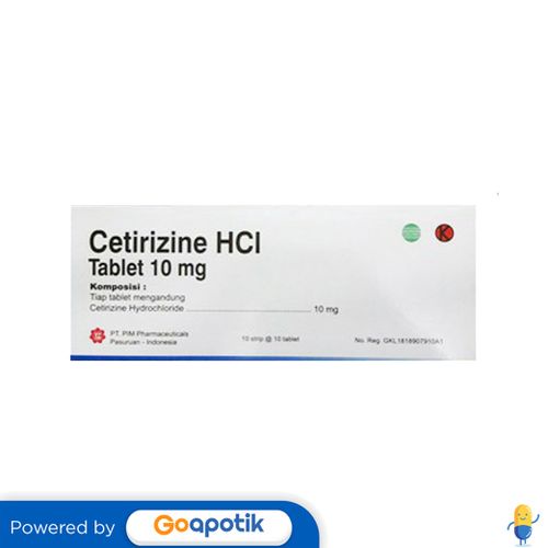 Jual CETIRIZINE HCL PIM 10 MG BOX 100 TABLET | Shopee Indonesia