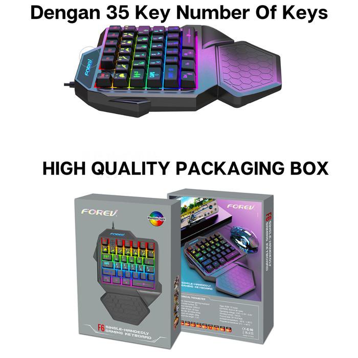 Jual Keyboard Gaming Single Hand Forev F6 With Rgb Light | Shopee Indonesia