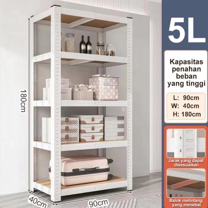 Jual Rak Besi Siku 5 Susun Tanpa Baut Serbaguna Botless Rack Stainless ...