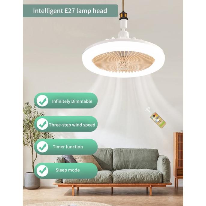 Jual TERBARU!!! TGLT Lampu LED Celling Lamp dengan Kipas Angin E27 Plug ...