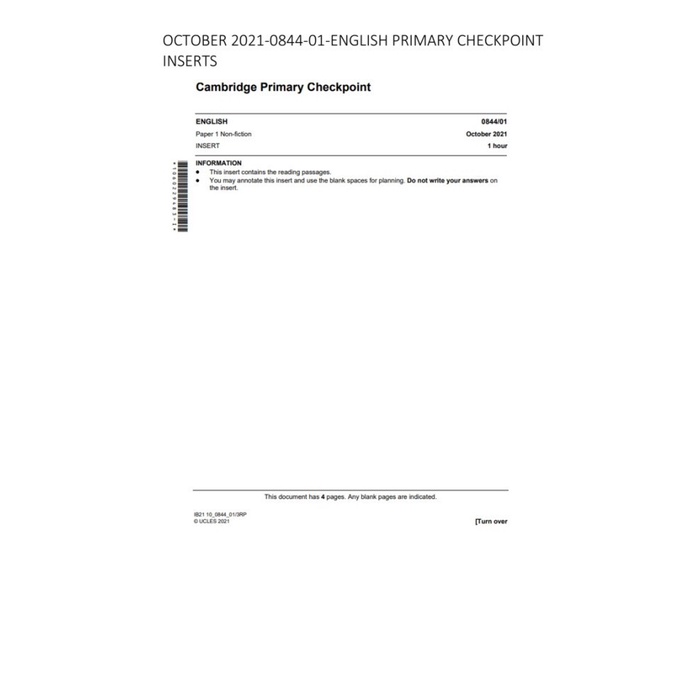 Jual PROMO!!! PRIMARY CHECKPOINT ENGLISH 0844 2016-2022 PAST PAPERS AND ...