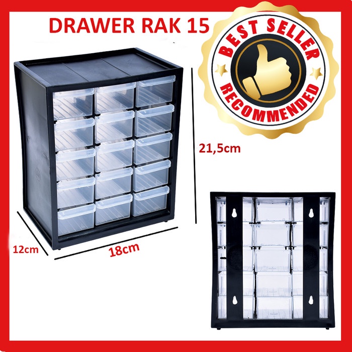 Jual Rak komponen 15 slot ( partisi ) / kotak spare part Merk Kenmaster ...