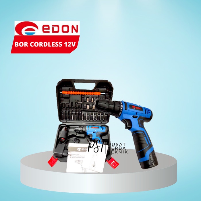 Jual Bor Cordless Edon 12V Lithium Lv 3 1210 Koper 2 Baterai | Shopee ...