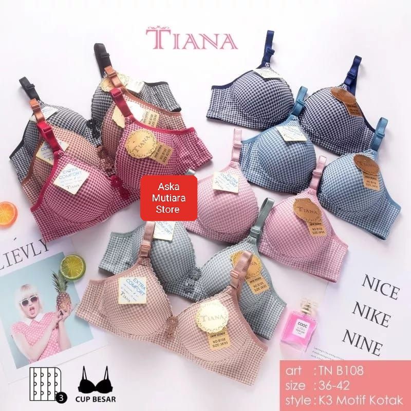 Jual BH CORAK MERK TIANA/ TELY /MISSLILI (CUP SEDANG) | Shopee Indonesia