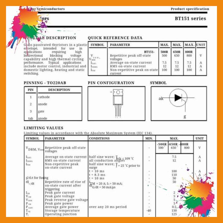 Jual npx philips bt151-600 12 600v scr thyristor bt151 [pjp] | Shopee ...