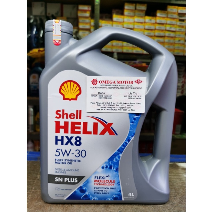 Jual [New] Shell Helix Hx8 Full Syn 5W-30 Engine Oil 4 Liter Original ...