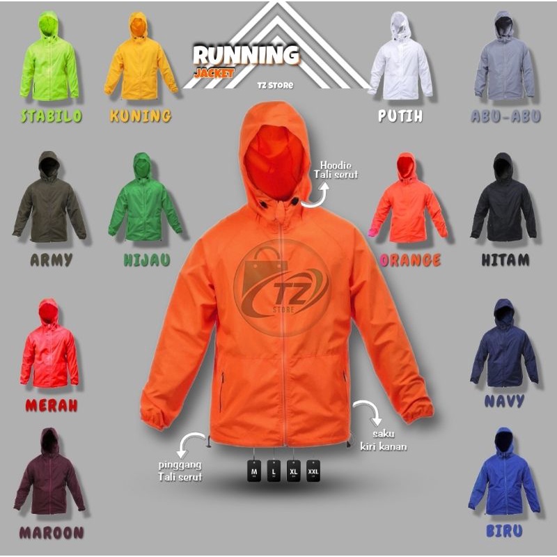 Jual Jaket Olahraga Running sauna suit Jogging Sepeda Parasut Windproof ...