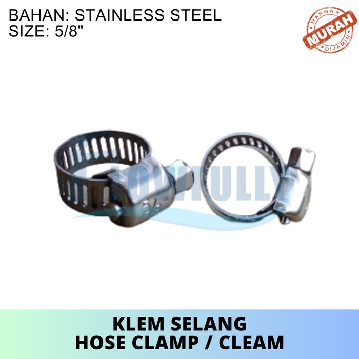 Jual KLEM SELANG STAINLESS STEEL 5/8 INCH BLIMBING CLAMP CLEM AIR GAS ...