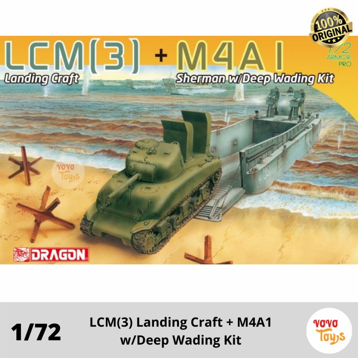 Jual New Model Kits Tank Lcm Landing Craft M4A1 W/Deep Wading By Dragon ...