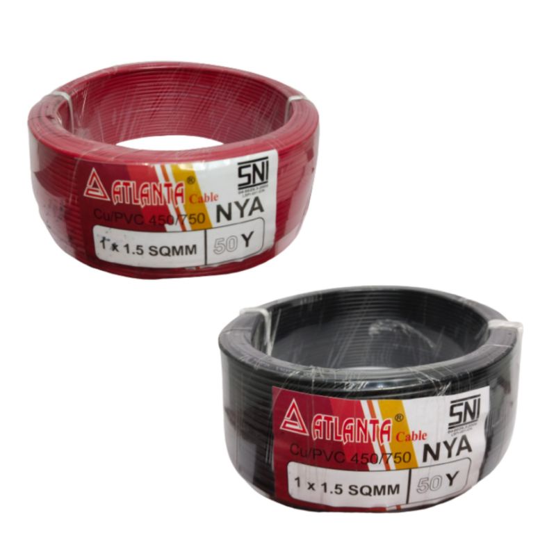 Jual Kabel / Cable NYA 1x1,5mm 45M ATLANTA Merah / Hitam SNI | Shopee ...