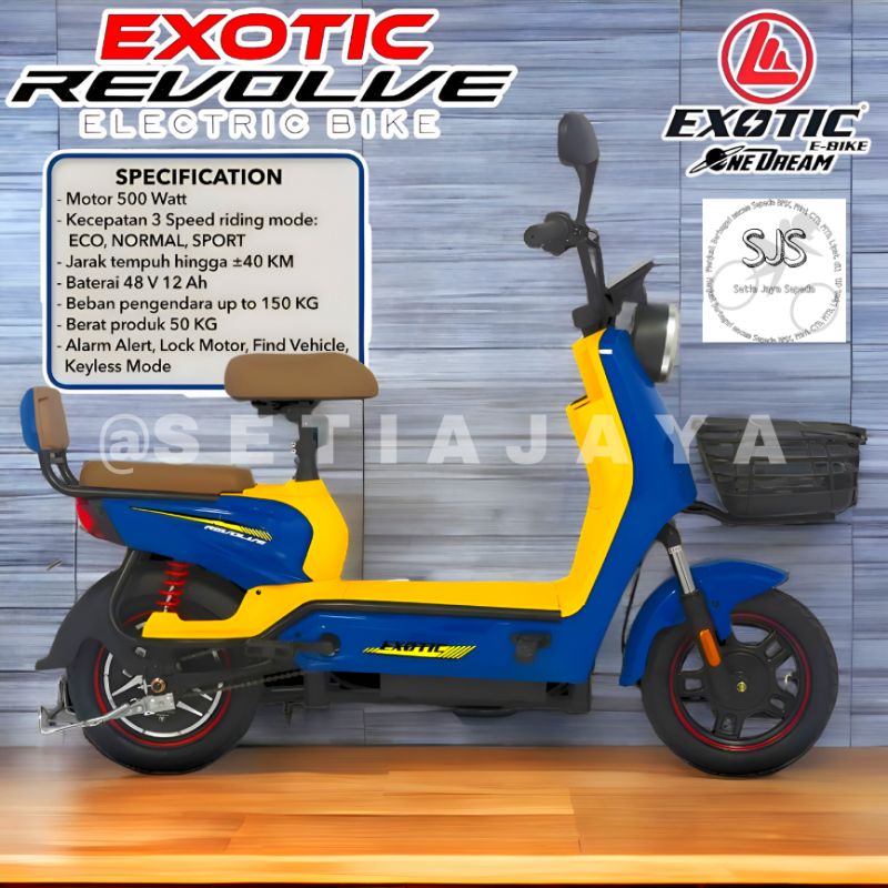 Jual Sepeda Listrik E-Bike EXOTIC REVOLVE 48V 12Ah 500 Watt New ...