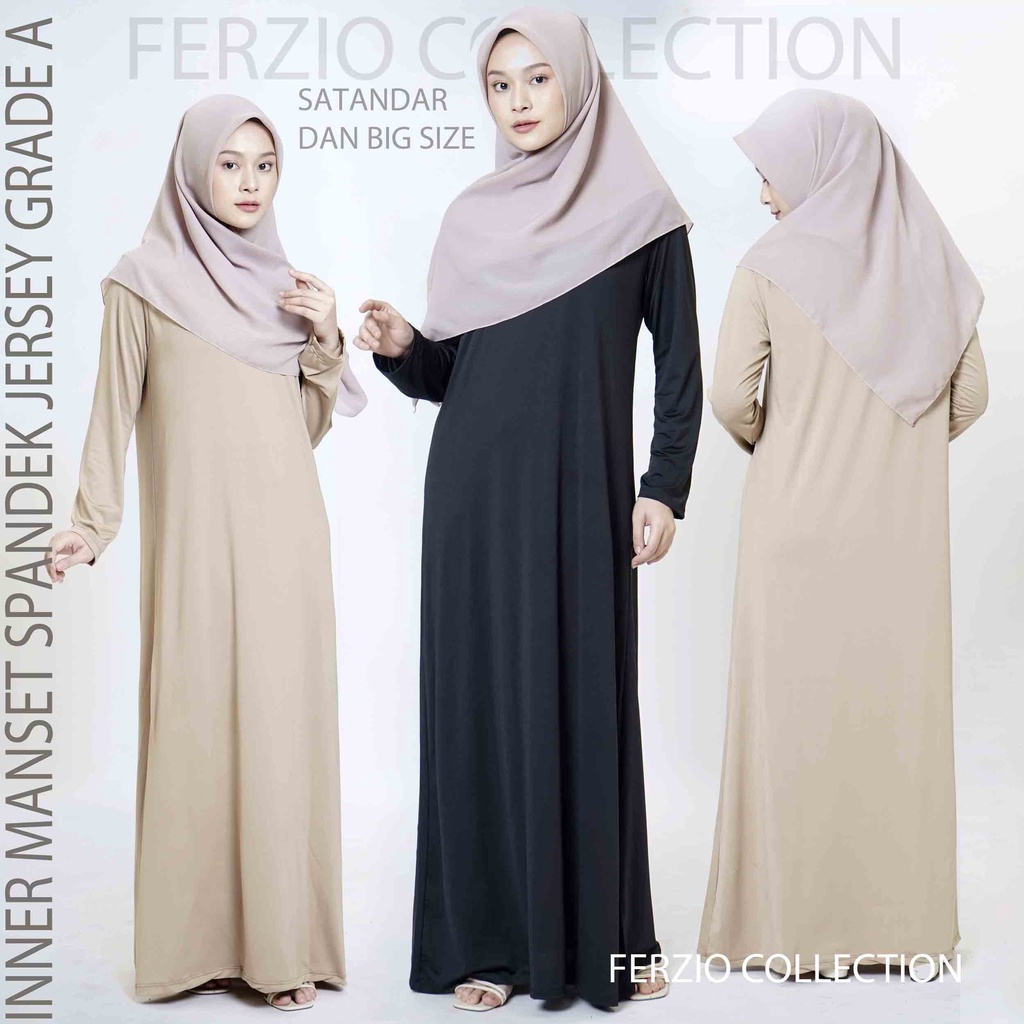 Jual Inner manset gamis Lengan panjang standar dan jumbo Dalmis spandek ...