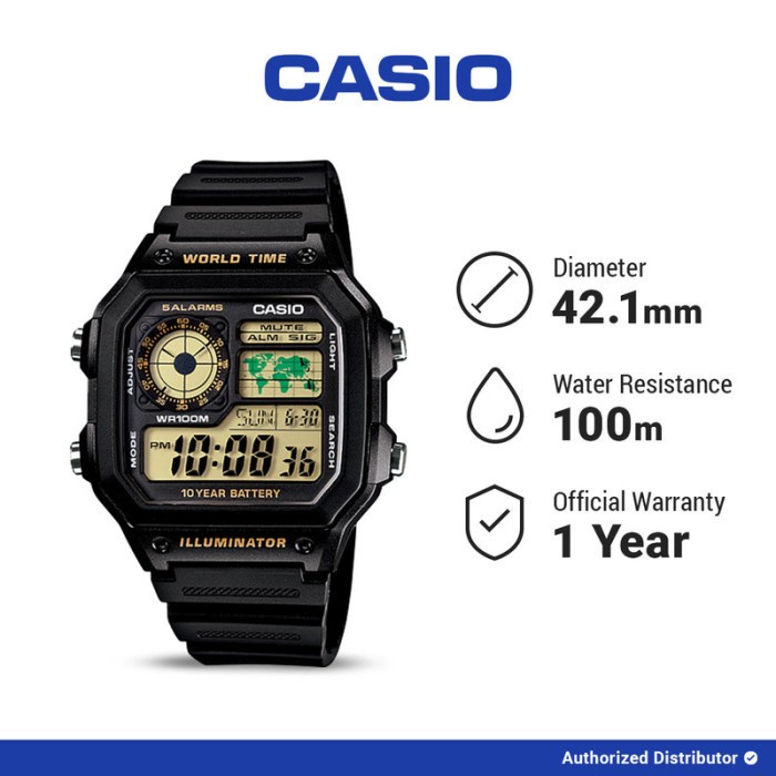 Jual [READY INSTANT] Casio Original AE-1200WH-1BVDF Jam Tangan Pria Digital | Shopee Indonesia