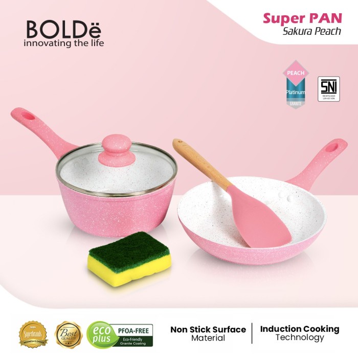 Jual [New] Bolde Sakura Peach Pan Set 5 Pcs - Panci Anti Lengket Bisa ...