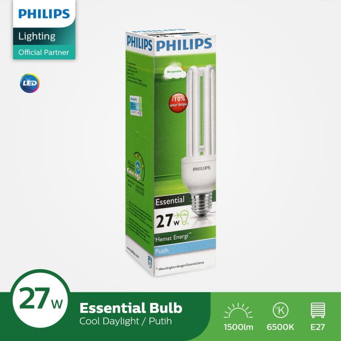 Jual Philips Essential 27W CDL E27 220-240V Cahaya Putih | Shopee Indonesia