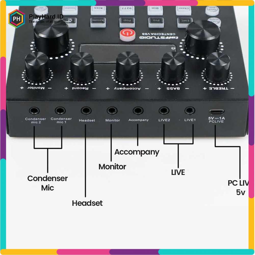 Jual Mixer USB External Sound Card Bluetooth Amplifier - V8S | Shopee ...