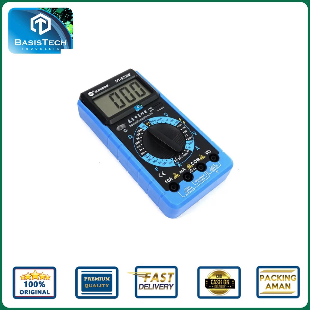 Jual ALAT TESTER MULTITESTER DIGITAL SUNSHINE DT-9205E ORIGINAL ...
