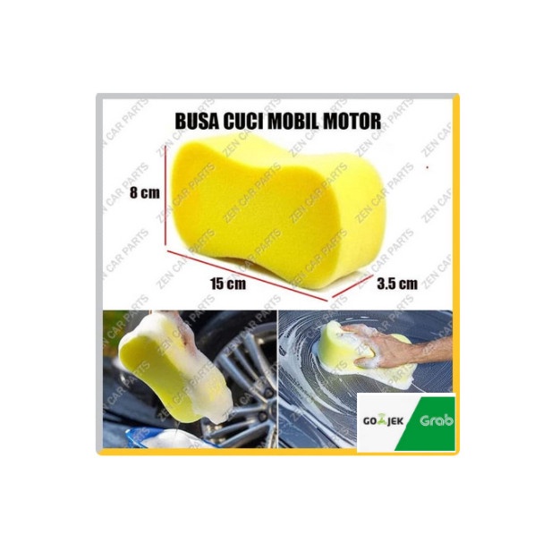 Jual Busa Spon Sponge Cuci Mobil Motor Piring Kuning 8 Busa Foam Wash ...