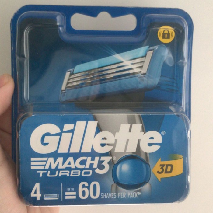 Jual GILLETTE GILETE MACH TURBO 3 ORIGINAL REFILL REFIL CARTRIDGE ISI 4 ...