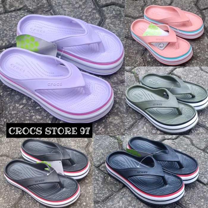 Jual SENDAL CROCS / CROCS JEPIT / SANDAL CROCS PLATFORM FLIP UNISEX ...