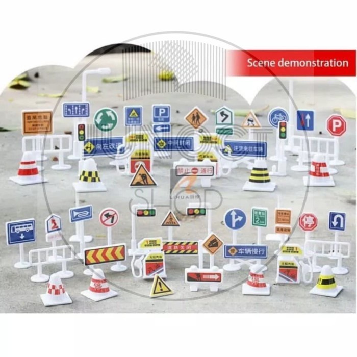 Jual Rambu Lalu Lintas Jalan Set Miniatur Diorama Maket Mainan Edukasi ...