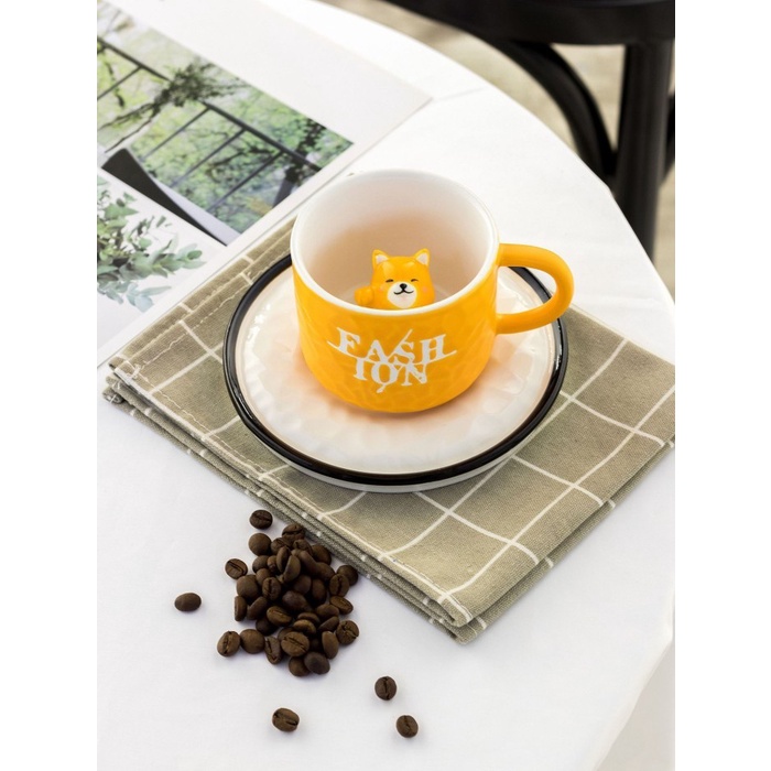 Jual Onsen Dog Mug Cup / Gelas Cangkir Tatakan Keramik Lucu Bentuk ...