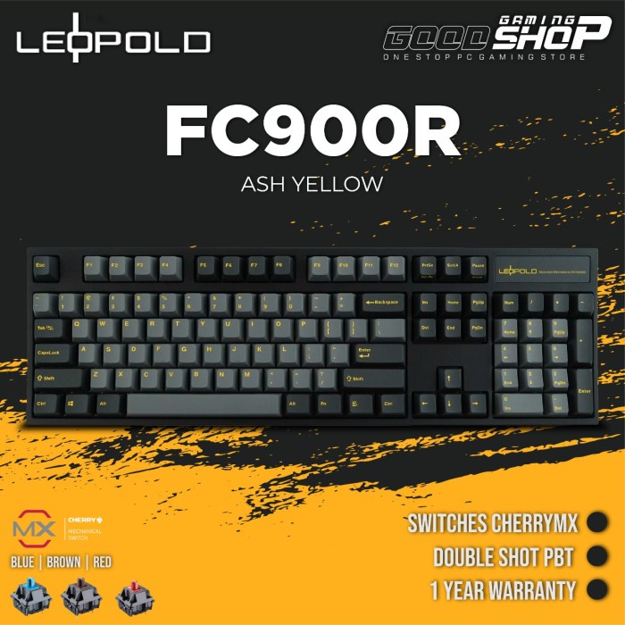 Jual Ready Leopold FC900R Ash Yellow Mechanical Gaming Keyboard ...
