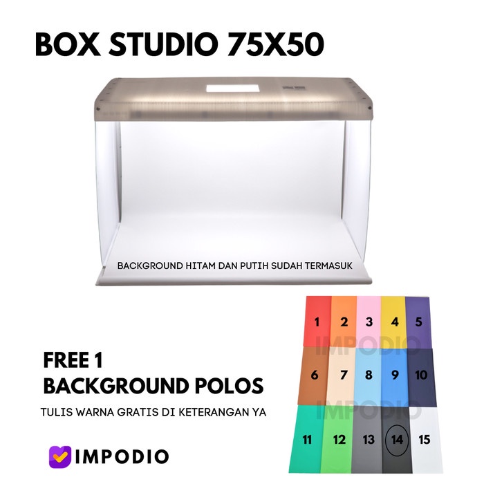 Jual MINI BOX STUDIO IMPODIO UKURAN 75 X 50CM + FREE BACKGROUND WARNA ...