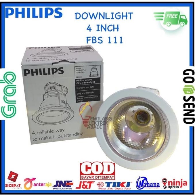 Jual KAP DOWNLIGHT PHILIPS FBS 111 4 INCH 4" 4INCH FBS111 FITTING E27 ...