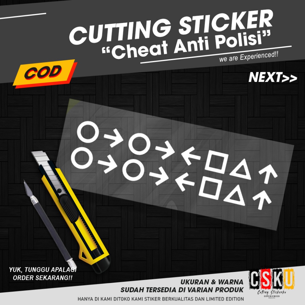 Jual Cutting Sticker Cheat Anti Polisi Variasi Motor Mobil Stiker ...