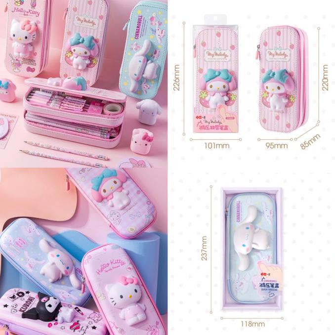 Jual Kotak Pensil Anak Squisy Motif Kuromi Kitty Melody Cinnamoroll ...