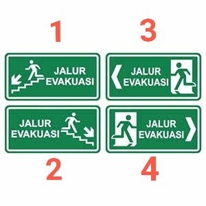 Jual Rambu Jalur Evakuasi Sign Exit Papan Nama Acrylic Penunjuk Arah ...