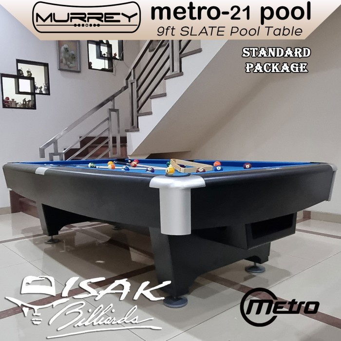 Jual Murrey Metro-21 STD 9 ft Slate Pool Table Meja Billiard Biliar 9 ...