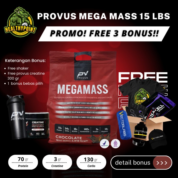 Jual Provus Megamass 15 Lbs Mega Mass Gainer 15Lbs Weight Gain | Shopee ...
