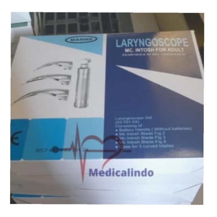 Jual Laringoscope Dewasa Adult Mcintosh Laryngoscope Set Original Marwa ...