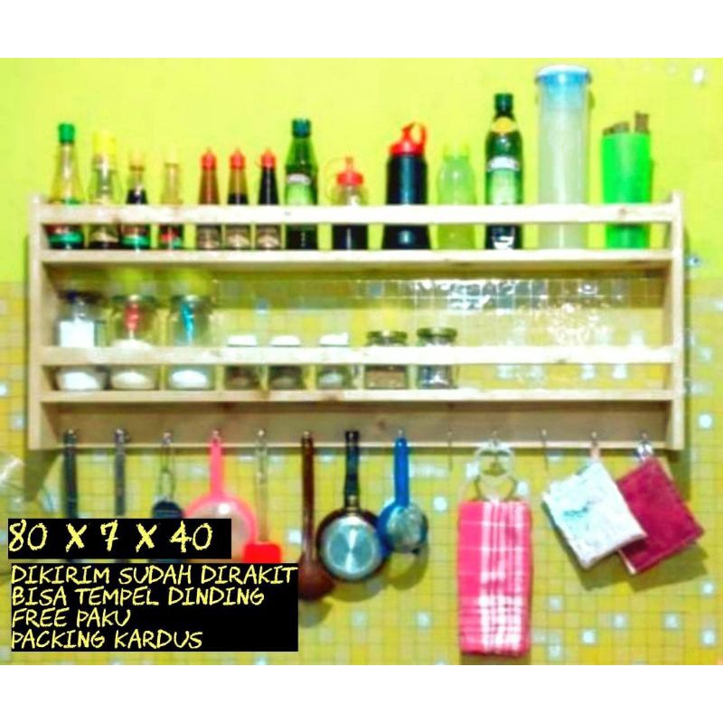 Jual rak bumbu susun / rak bumbu dinding / rak bumbu tempel dinding ...