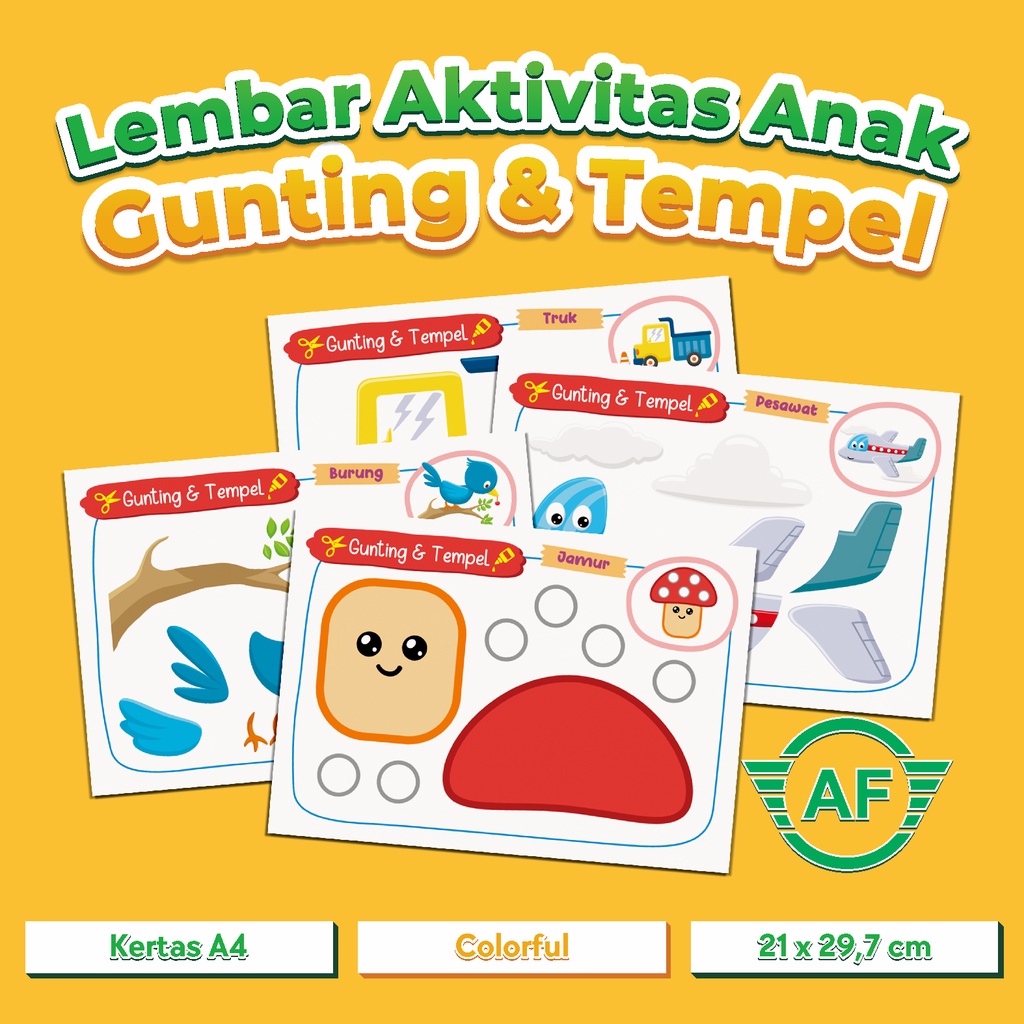 Jual Lembar Aktivitas Gunting & Tempel | Worksheet Lembar Kerja ...