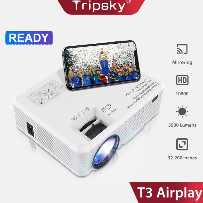 Jual Proyektor Tripsky 1080P Hd Home Theater T3 Mini Proyektor | Shopee ...