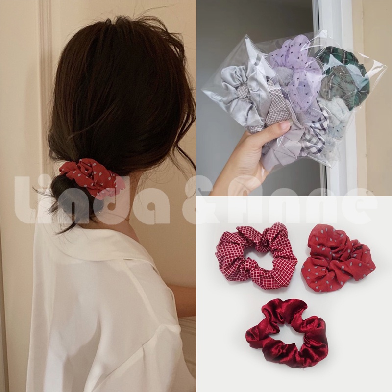 Jual Srunchie Rambut Variasi Wanita Fashion Kekinian 3in1 Varian Motif ...