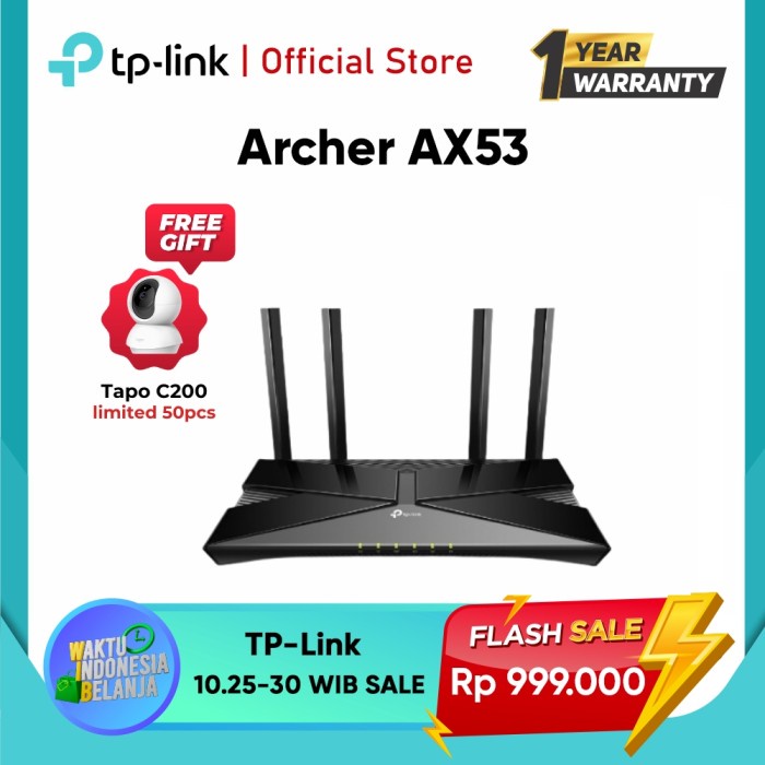 Jual TP-LINK Archer AX53 AX3000 Dual Band Gigabit Wireless WiFi 6 Router | Shopee Indonesia