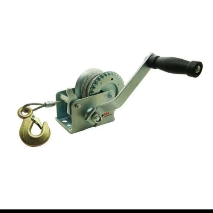 Jual hand winch 800 lbs sling baja katrol kerekan manual gear wire rope ...