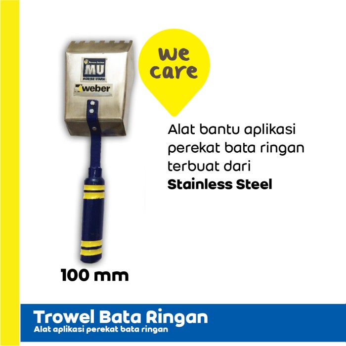 Jual Mortar Utama Trowel Bata Ringan Alat Aplikasi Perekat Bata Ringan ...
