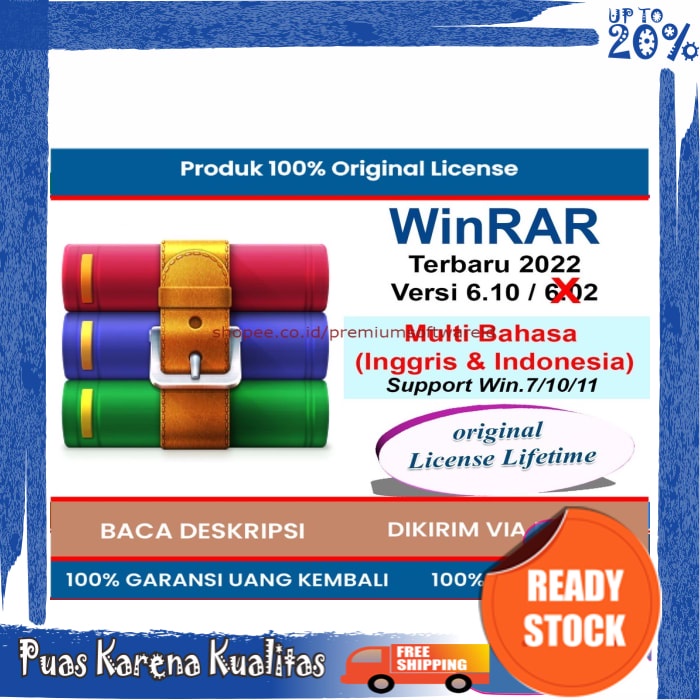 Jual AKTIF SELAMANYA Winrar 6.11 2022 License Atas Nama Anda For Win XP ...