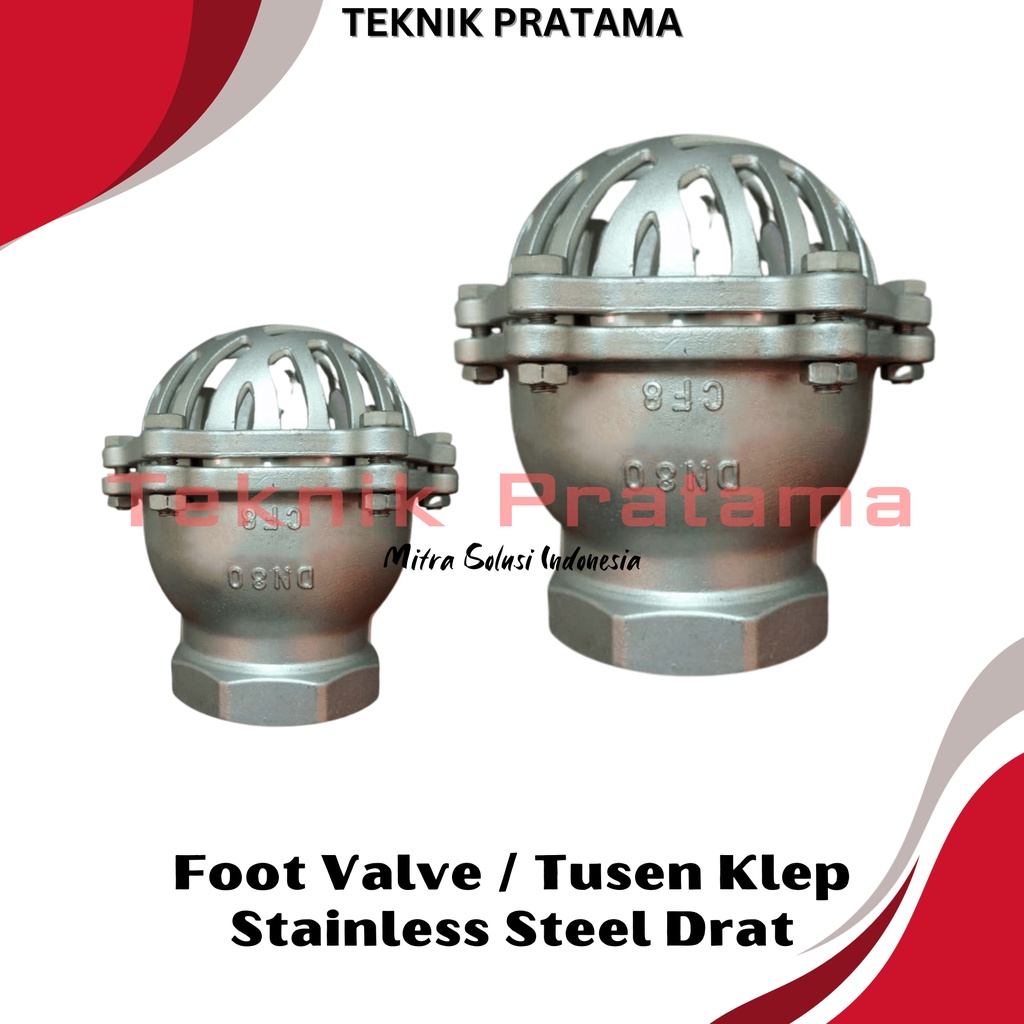 Jual Foot Valve / Tusen Klep Stainless Steel 304 Drat Size 1 1/2 Inch ...